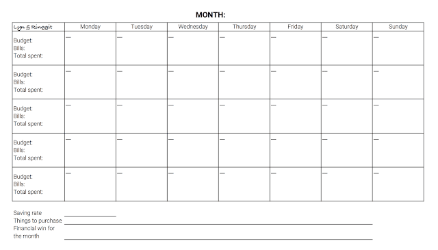 Monthly Planner - Lyn Ringgit